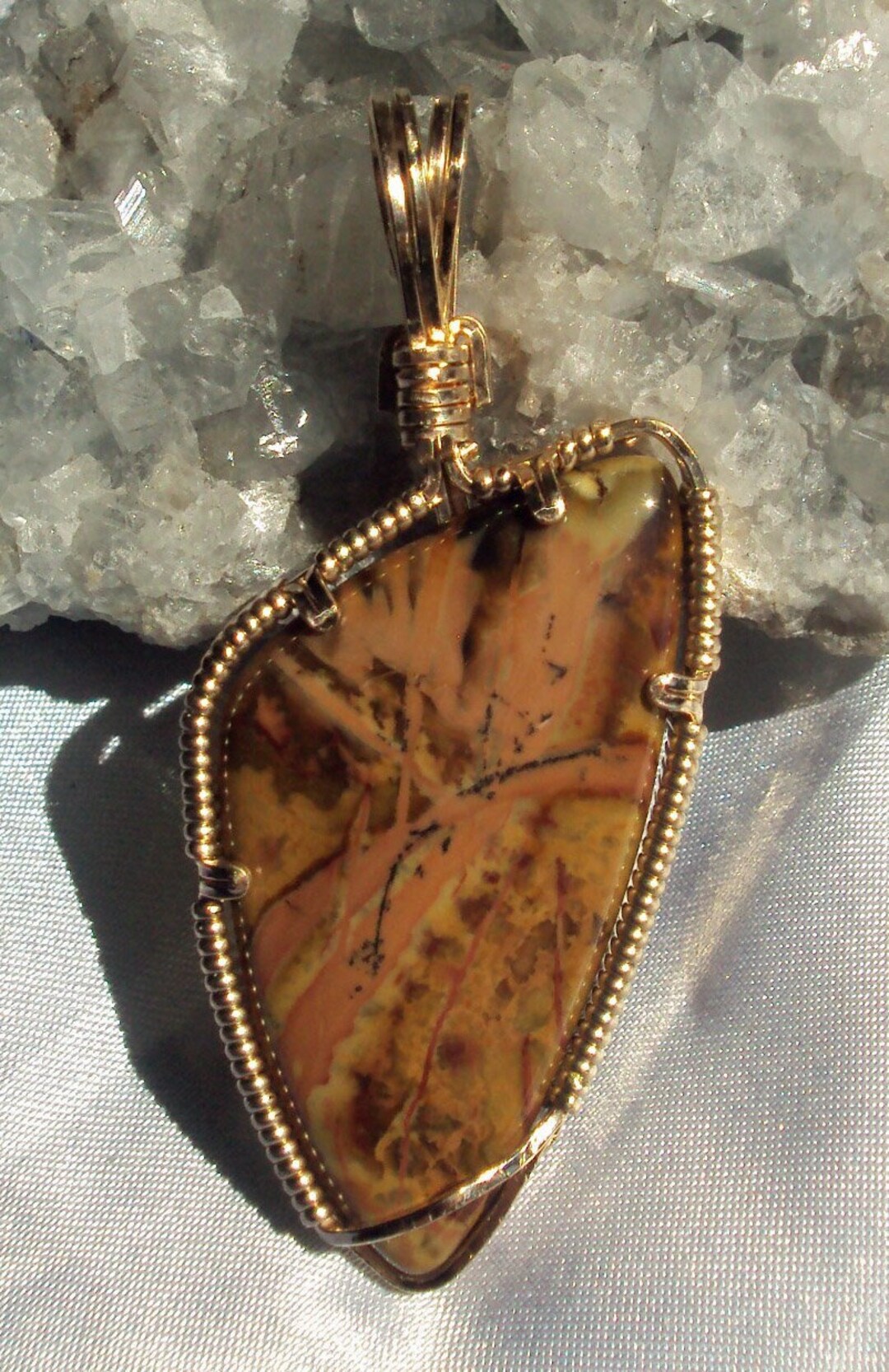 Morrisonite Jasper Pendant in Gold -- Liquidgold - Etsy
