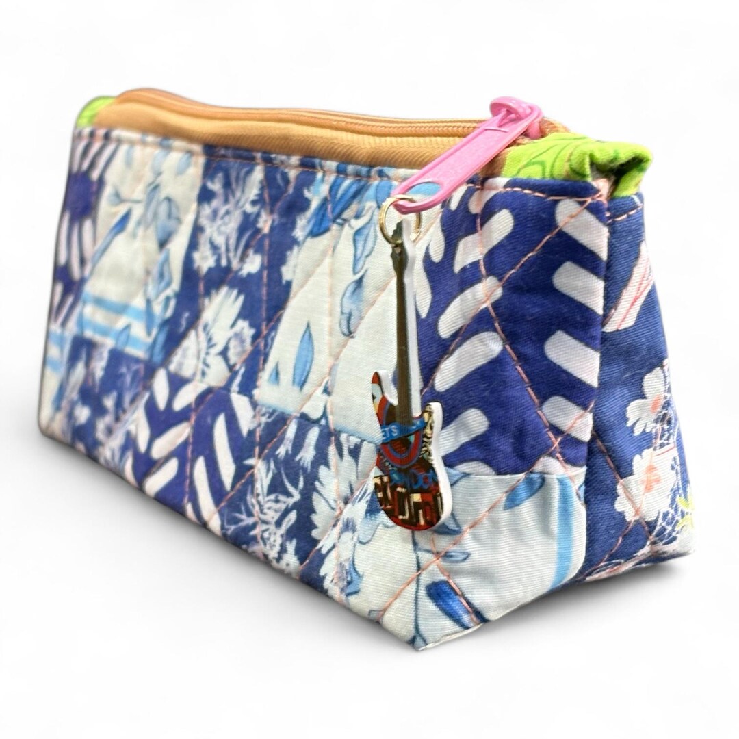 Handmade Patchwork Quilted Pencil Pouch | Makeup Cosmetics Toiletries ...