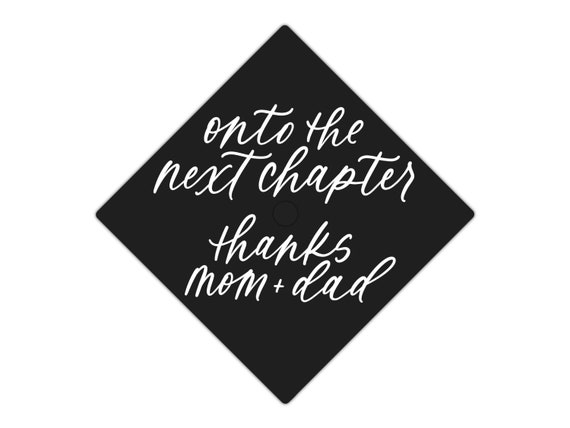 Onto the Next Chapter Thanks Mom & Dad Grad Cap Decal / - Etsy