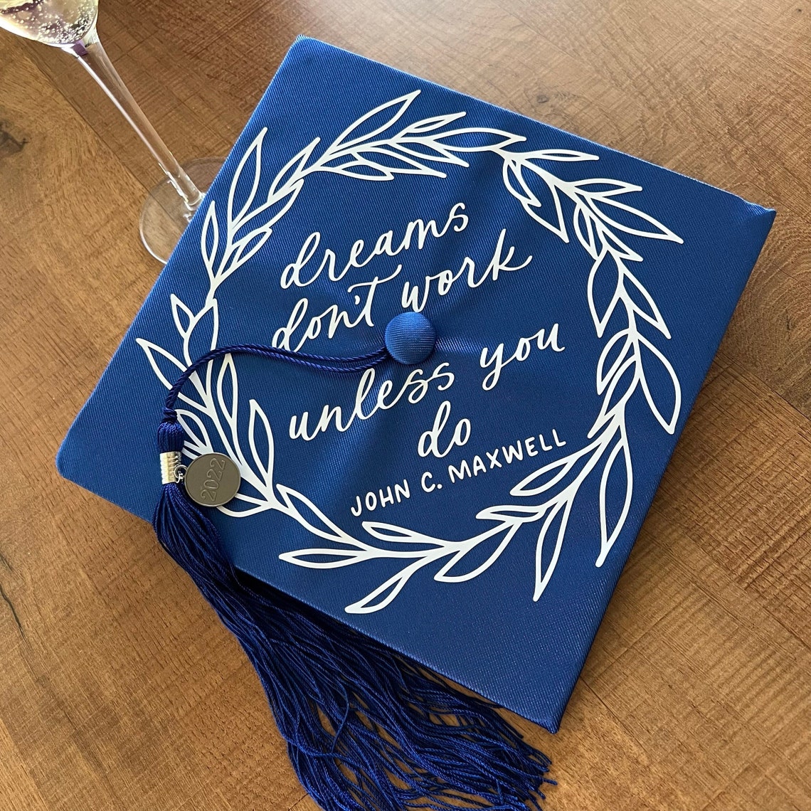 CUSTOM Grad Cap Decal / Graduation Calligraphy Sticker / - Etsy