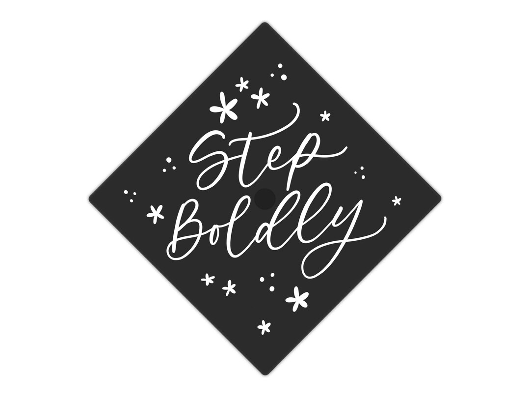 CUSTOM Quote With Doodles Graduation Cap Vinyl Decal, Handlettered ...