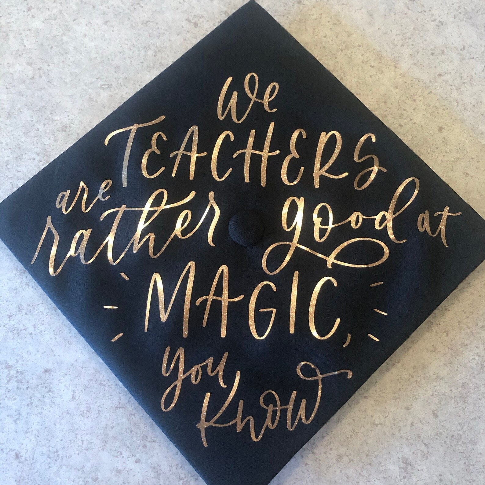 CUSTOM Grad Cap Decal / Graduation Modern Calligraphy Sticker - Etsy