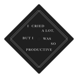 Cried a Lot so Productive Graduation Cap Vinyl Decal, Handlettered ...