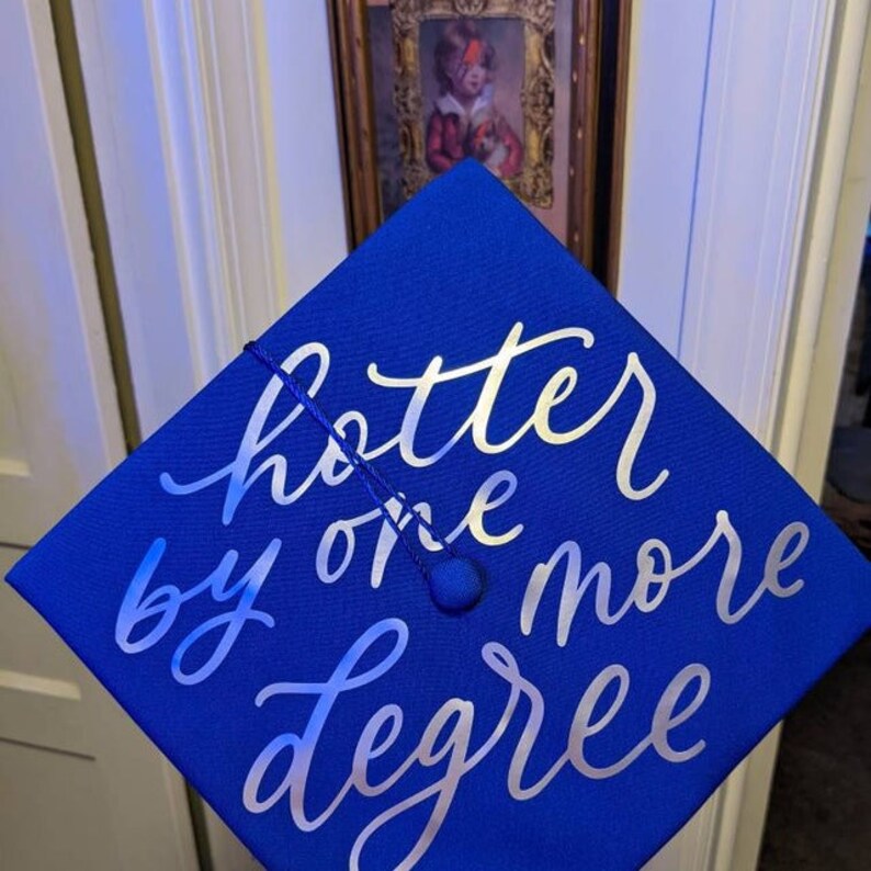 CUSTOM Grad Cap Decal / Graduation Modern Calligraphy Sticker - Etsy