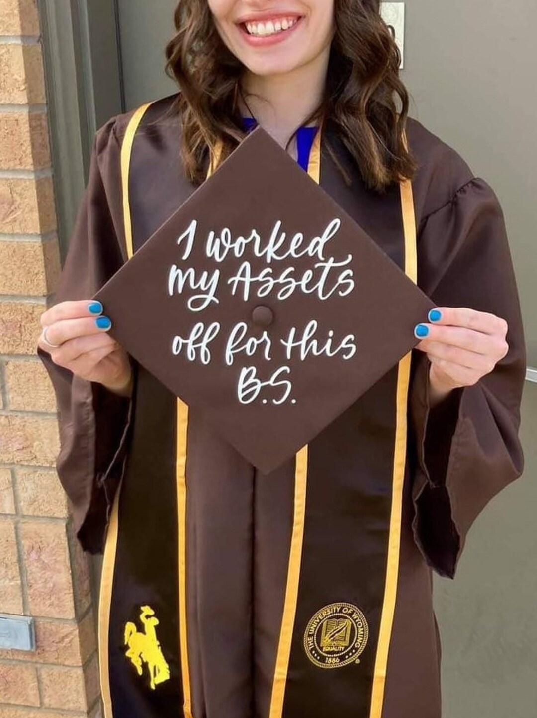 CUSTOM Grad Cap Decal / Graduation Modern Calligraphy Sticker ...