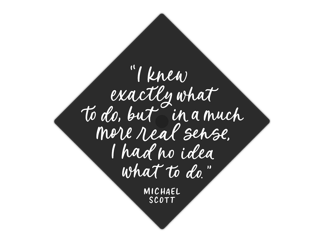 Michael Scott Quote Graduation Cap Vinyl Decal, Handlettered Modern ...