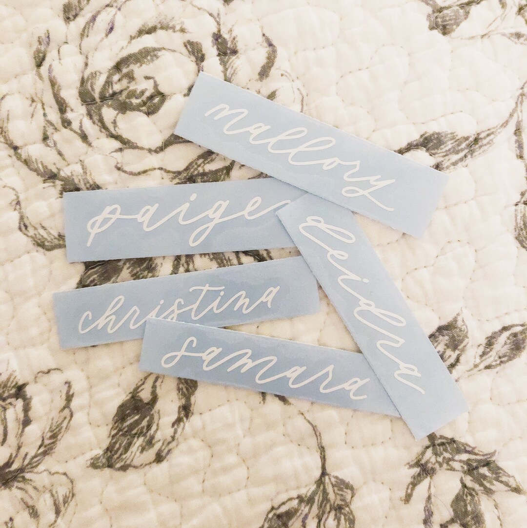 Delicate Monoline Modern Script Style Custom Name Vinyl Decal // Hand ...