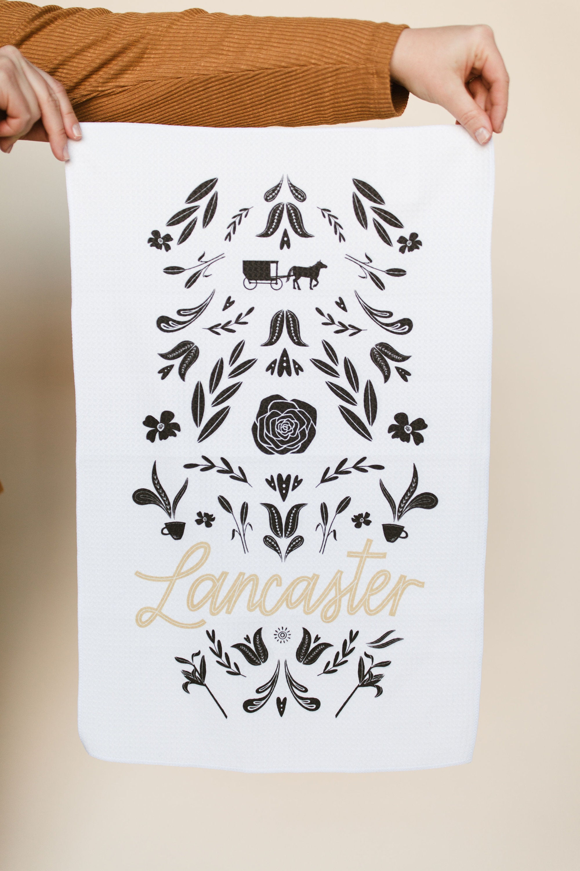 Lancaster Love Mustard Gold and Black Tea Towel Highly - Etsy