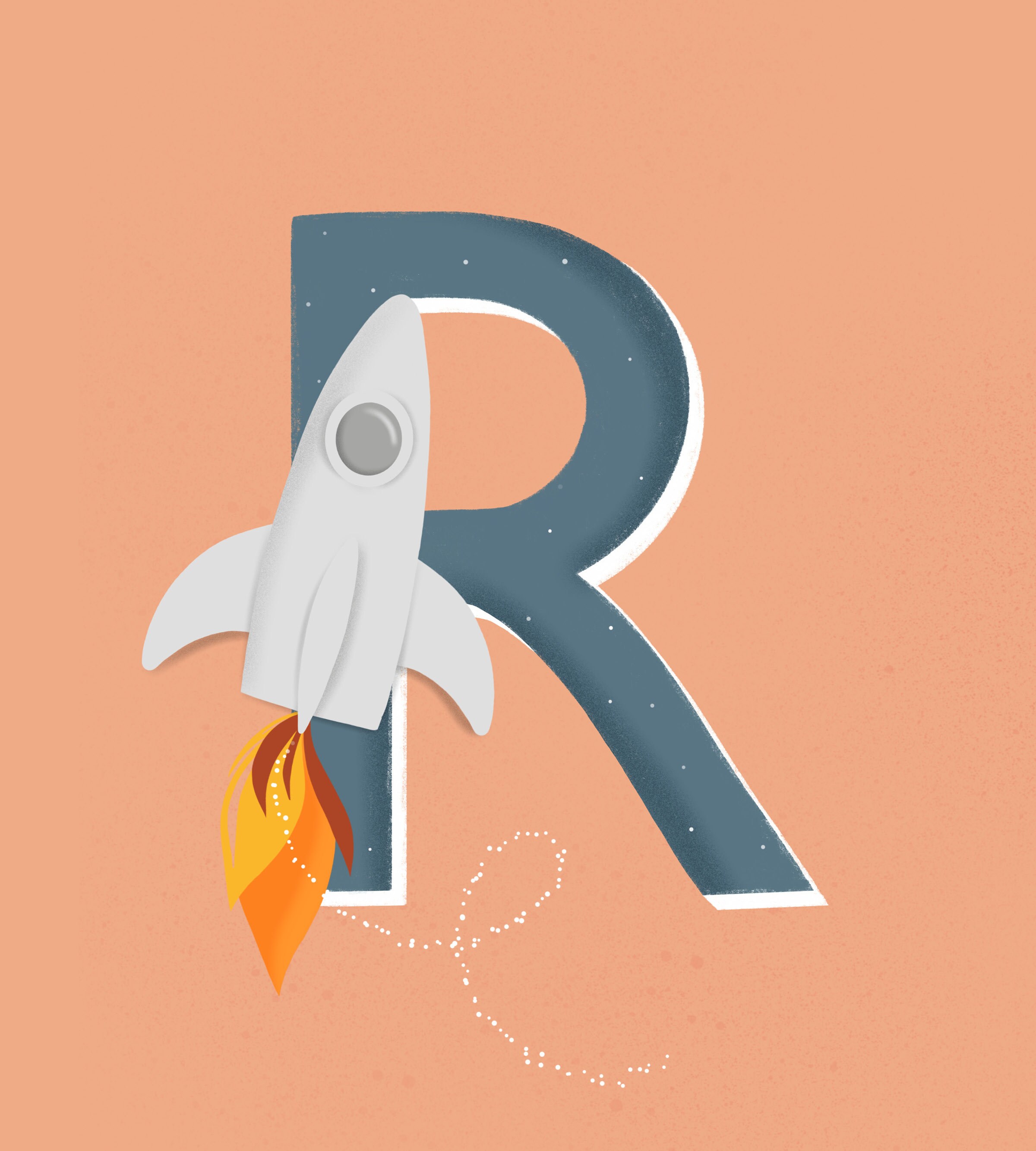 R Alphabet Letter R Rocket R is for Rocket ship Rocket | Etsy