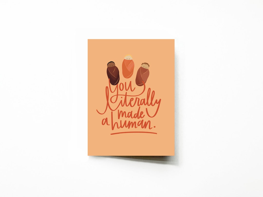 Tiny Humans Baby Shower Card || You Literally Made a Human Greeting ...