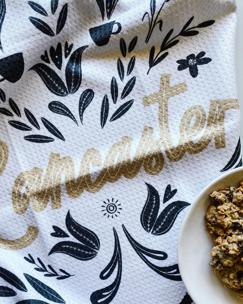 Lancaster Love Mustard Gold and Black Tea Towel Highly - Etsy