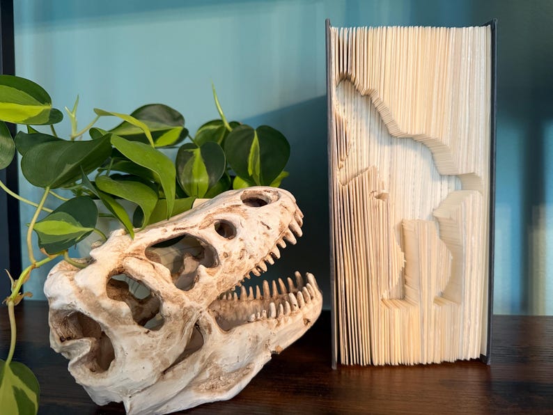 T-rex Dinosaur Book Folding Pattern | Cut and Fold Embossed Design ...