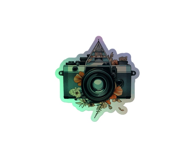 Cute Camera Sticker Silly Cartoon Photographer Photo Cup Cooler Flask Laptop Car Vehicle Window ...