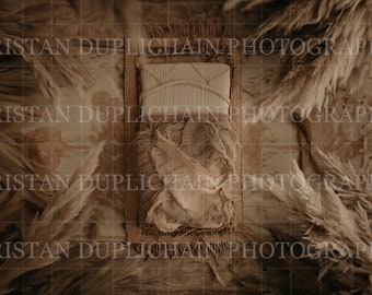 Digital Background, Neutral BOHO Newborn Digital Backdrop, Newborn ...