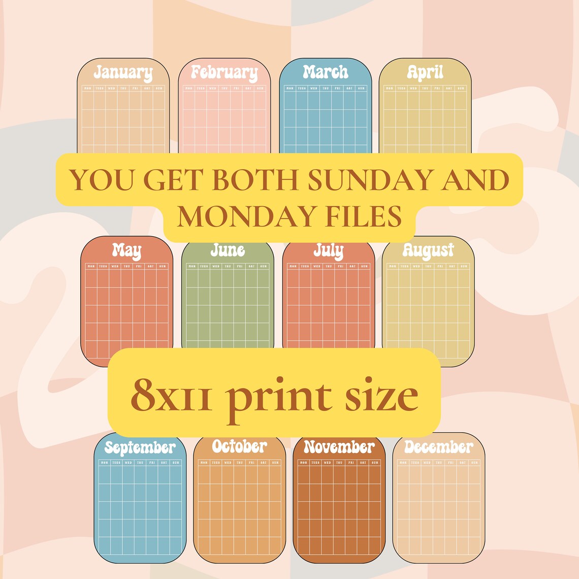 2025 PRINTABLE Monthly Wall Planner, A4 Individual Pages | Undated Wall ...