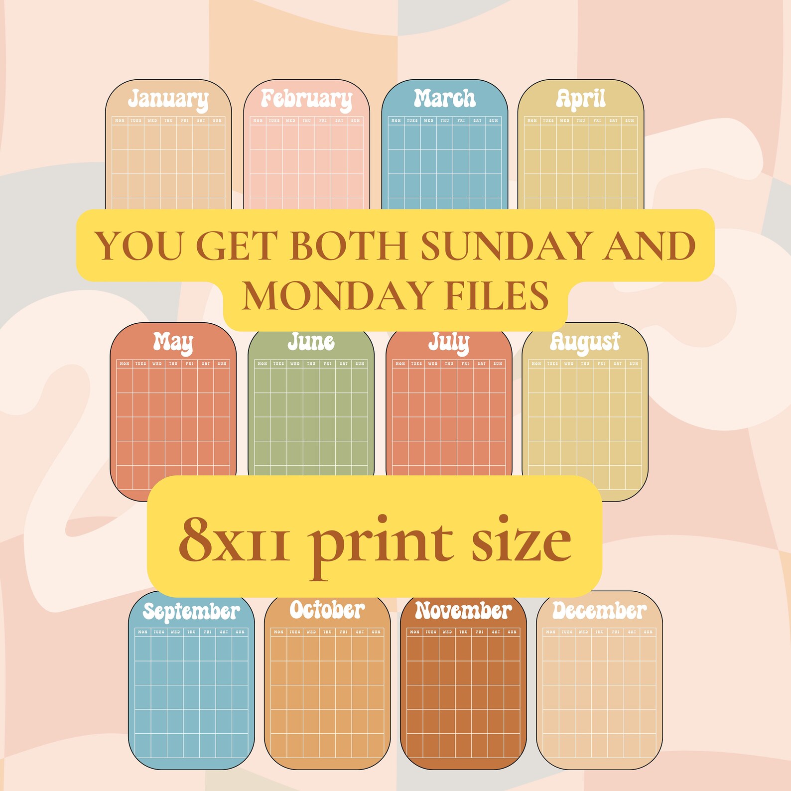2025 PRINTABLE Monthly Wall Planner, A4 Individual Pages | Undated Wall ...