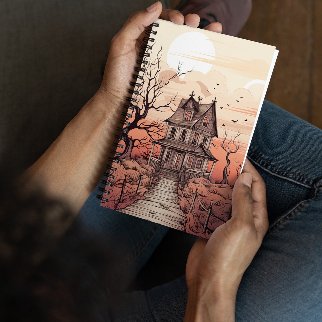 Haunted House, Vintage Halloween, Skeleton, Notebook, Halloween Lover ...