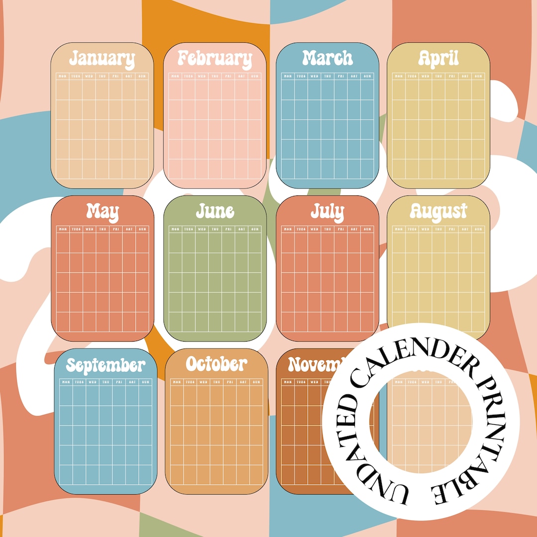 2025 PRINTABLE Monthly Wall Planner, A4 Individual Pages | Undated Wall ...