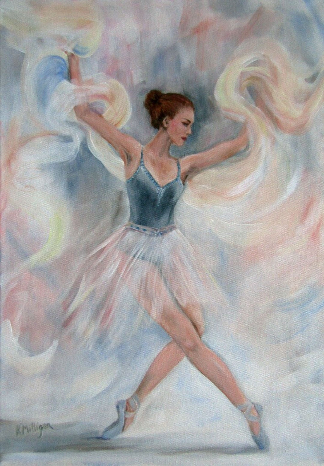 Ballet Dancer, Original Figurative, Fine Art Painting in Acrylic on ...