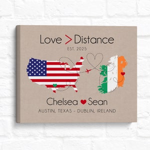 Long Distance Relationship Personalized Maps, Flags of Countries ...