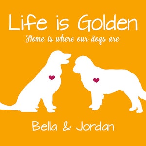 Golden Retriever Art Life is Golden Gift for Golden - Etsy