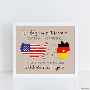Personalized Going Away Gift Map With Flags, Custom 2 Locations ...
