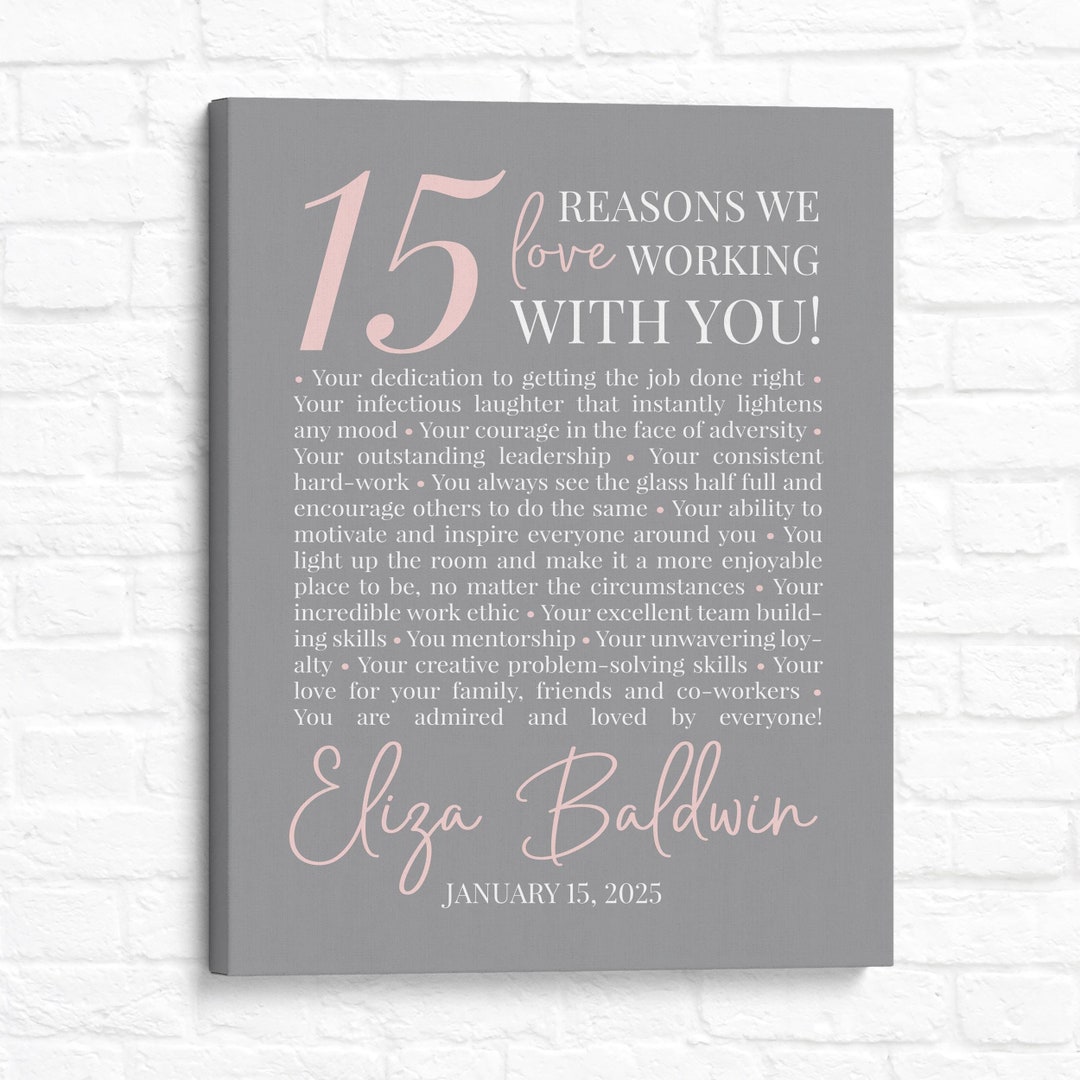 Personalized Employee Appreciation Print: Reasons We Love Working With ...