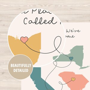 The Places We've Called Home Map Art, Personalized Housewarming or ...