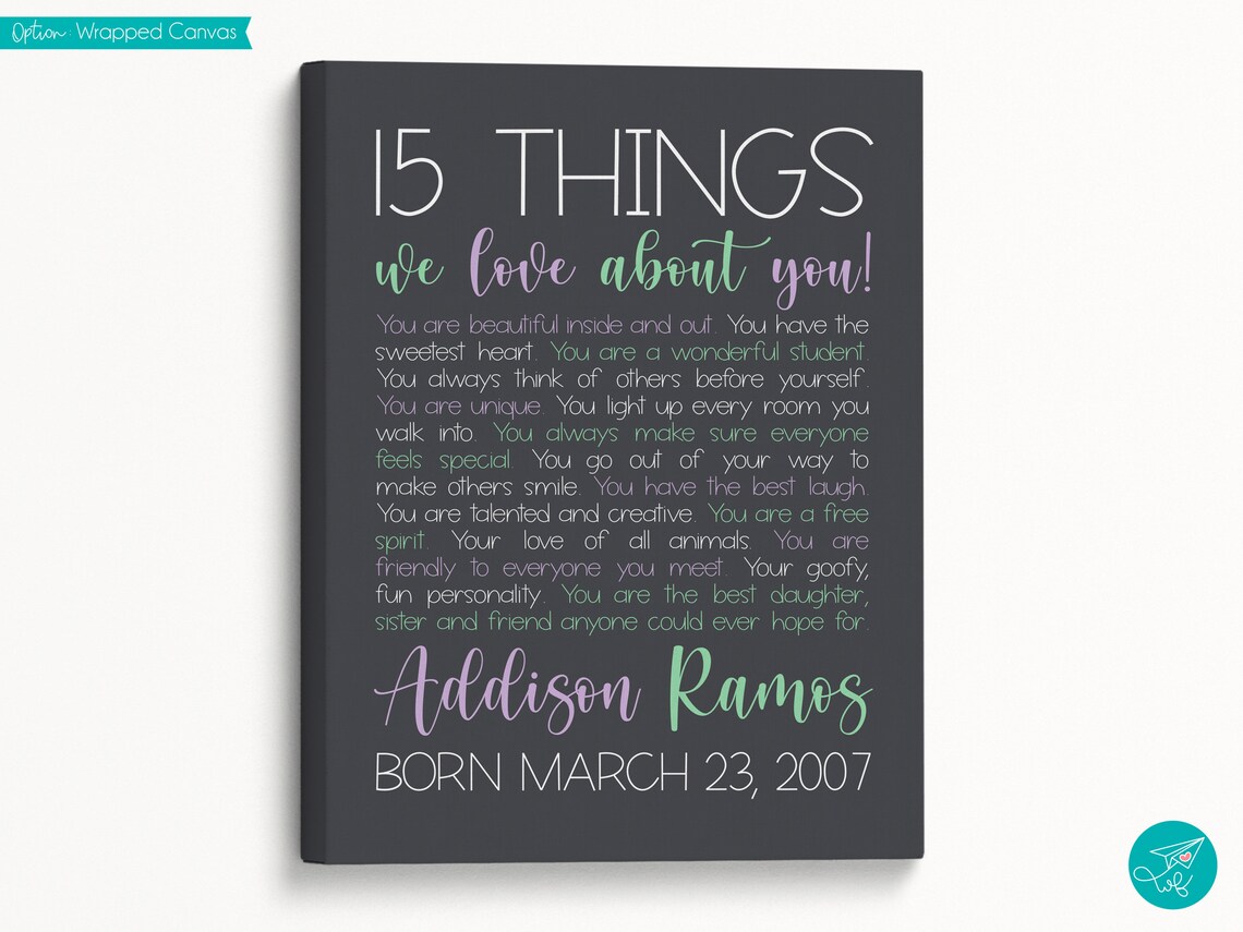 15th Birthday Gift for Girl Personalized Bday Sign for 15 | Etsy