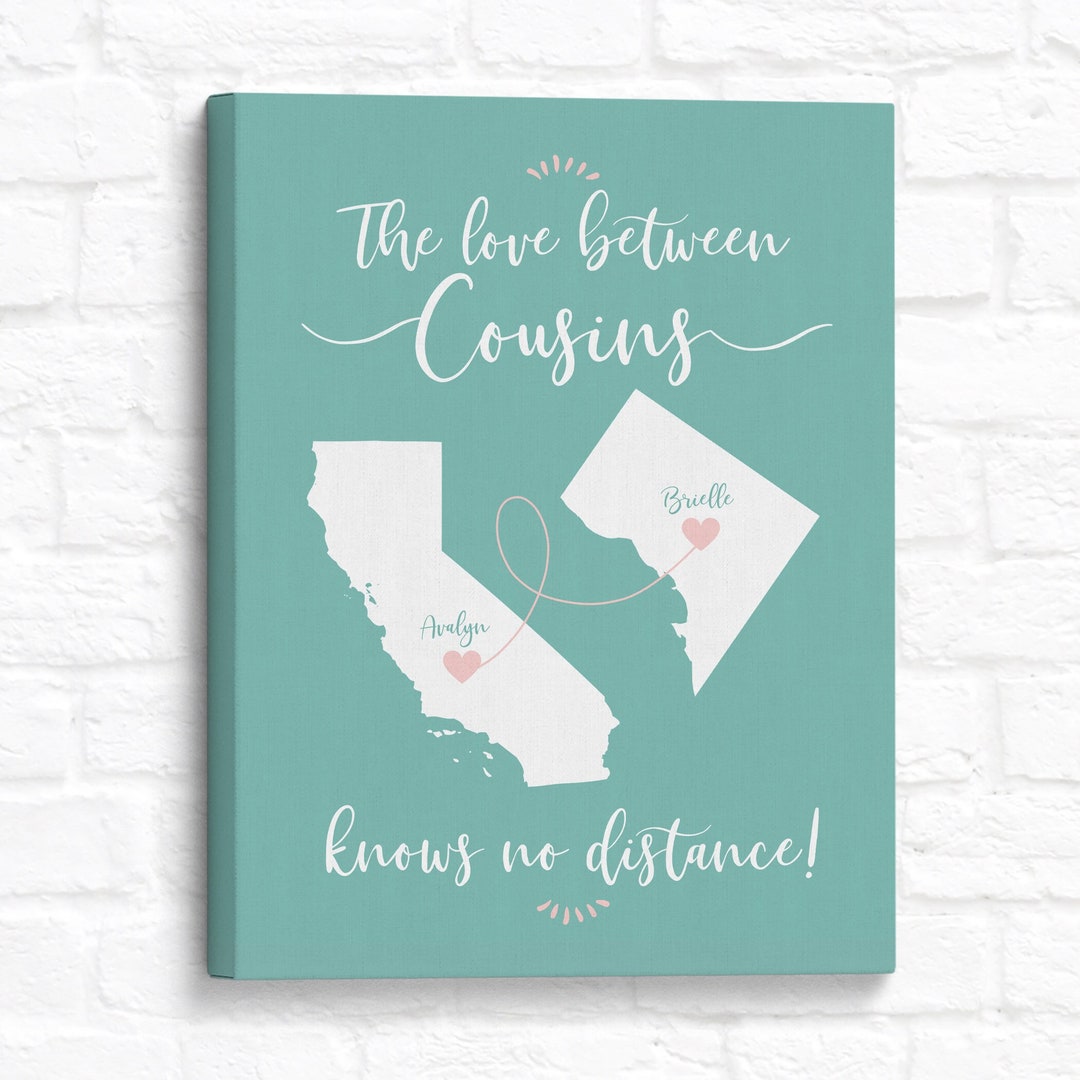 Gift for Cousins, Long Distance Family, Cousin Quotes, Personalized Art ...