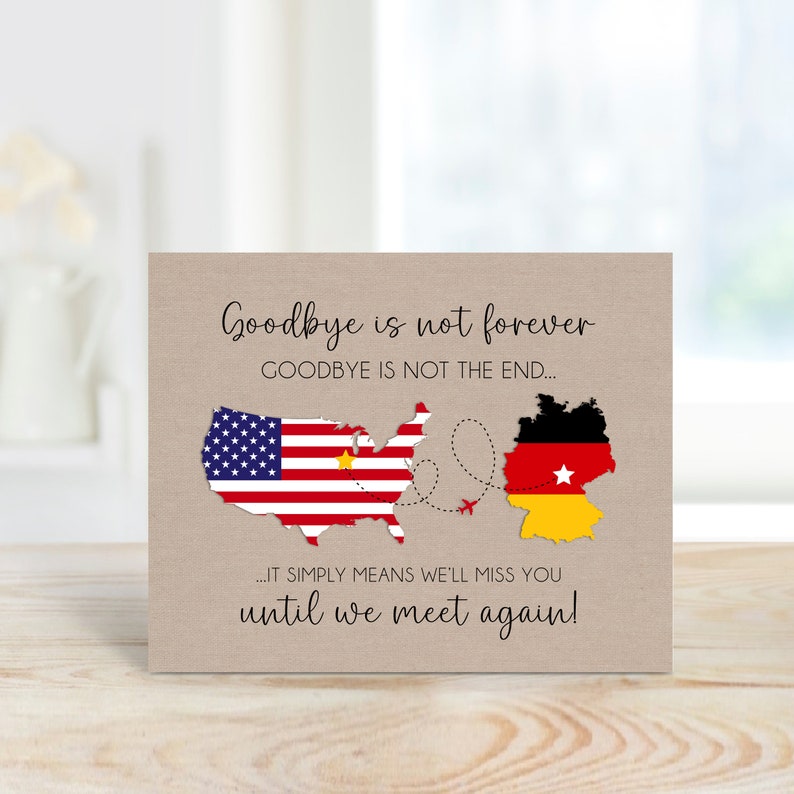 Personalized Going Away Gift Map With Flags, Custom 2 Locations ...
