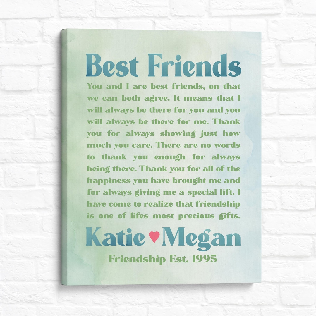 Custom Letter for Best Friend Art, Friendship Poem, Birthday or Thank ...