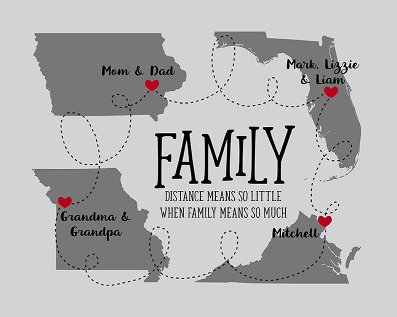 Family Maps Choose Any 4 Maps Grandma and Grandpa Mom and | Etsy
