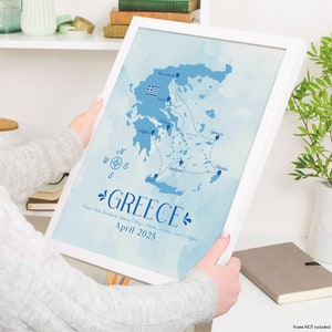 Greece Map, Personalized Travel Route for Greek Isles, Santorini ...