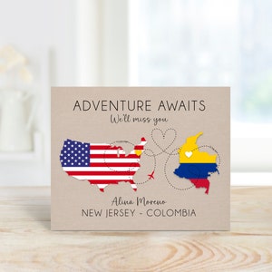 Moving to Another Country Personalized Map Gift, Office Employee ...