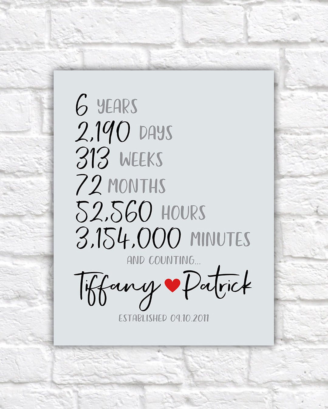 6 Year Anniversary Sign Married Or Dating For 6 Years 6th Etsy UK 6 Year Anniversary Sign Married Or Dating For 6 Years 6th Etsy UK
