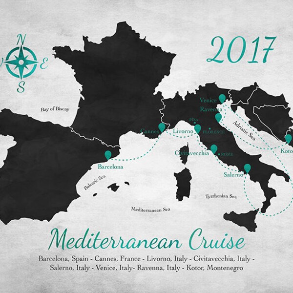 Mediterranean Map - Etsy