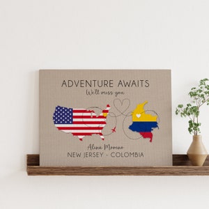 Moving to Another Country Personalized Map Gift, Office Employee ...
