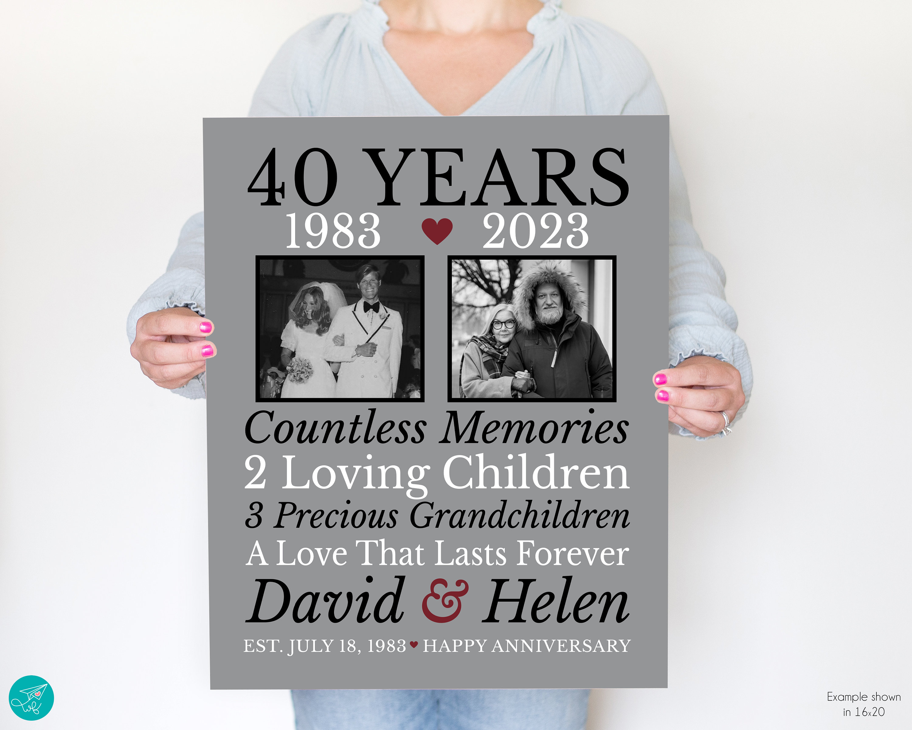 Richesele 40th Work Anniversary Card - Thank You 40 Years