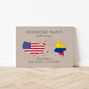 Moving to Another Country Personalized Map Gift, Office Employee ...