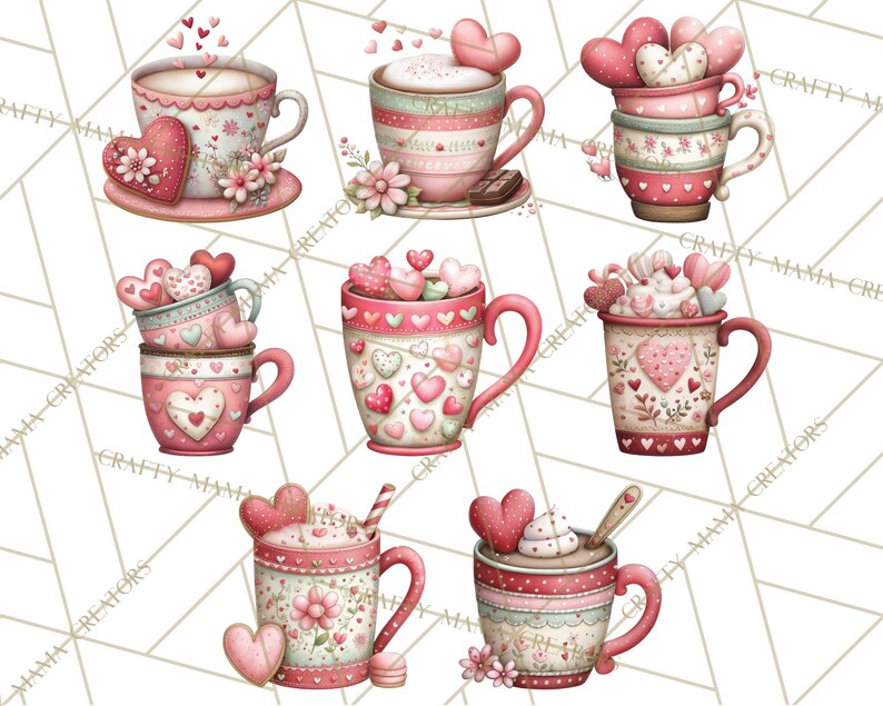 52 Png Valentine Coffee Clipart PNG, Cozy Coffee Mugs, Cocoa Cups ...