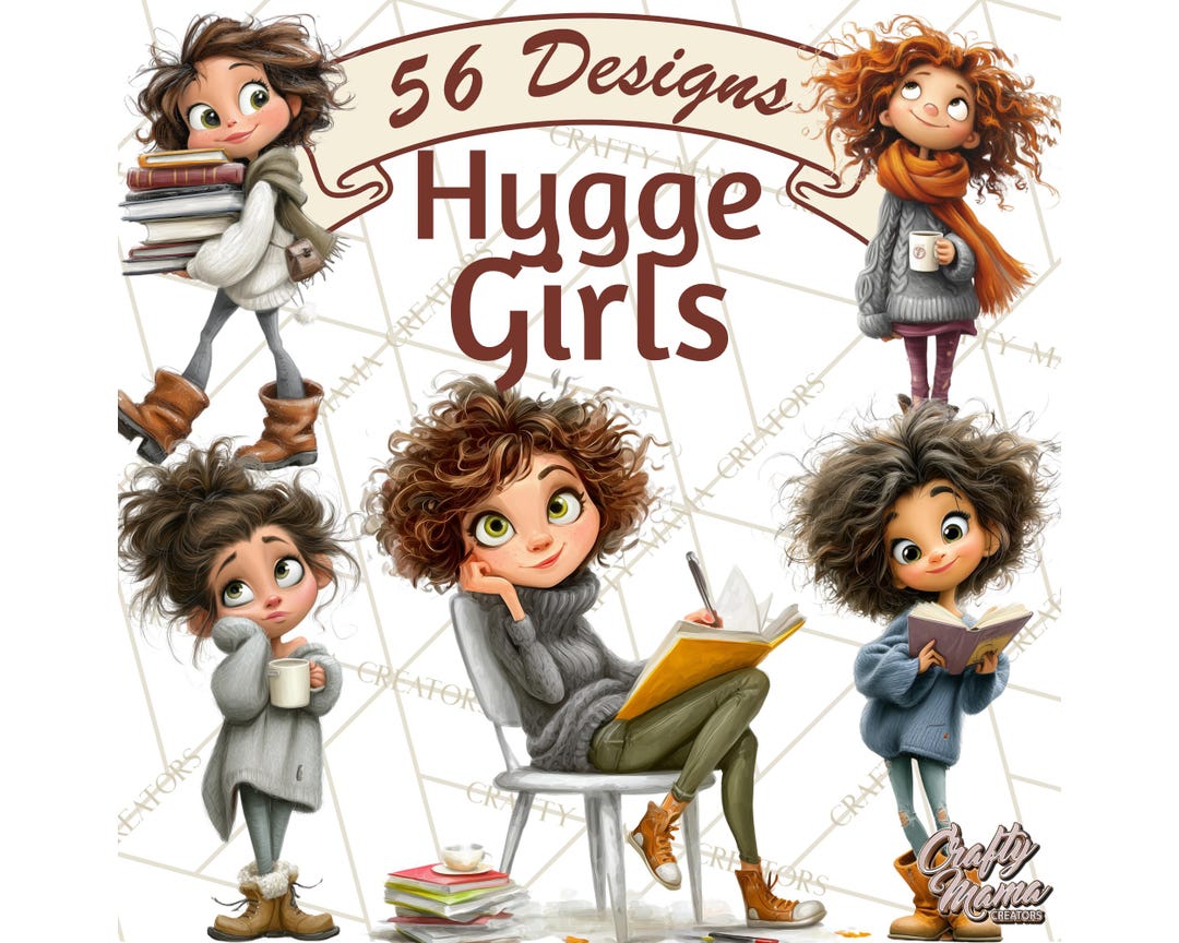 56 Png Winter Hygge Girl Clipart, Cozy Wardrobe PNG, Winter Babes Clip ...