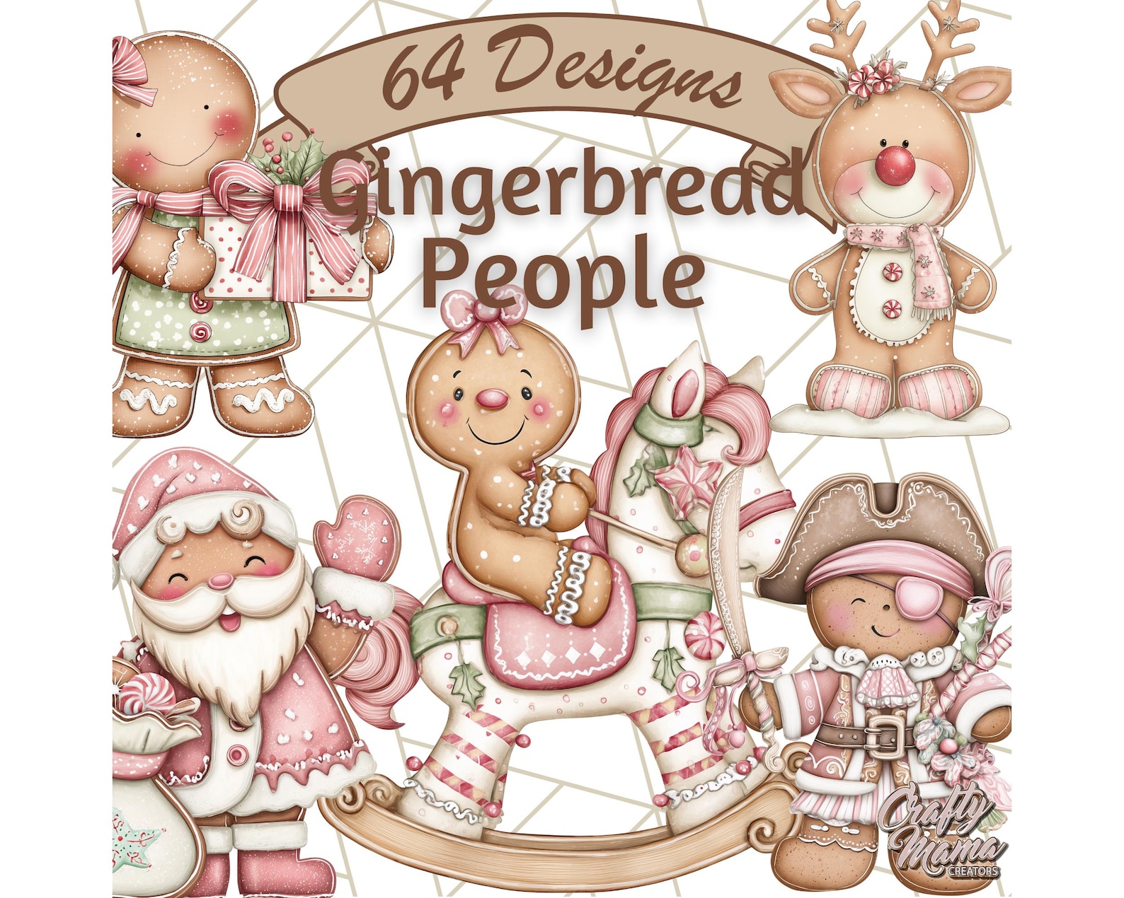 Gingerbread People Clipart, Cute Cookie Characters PNG, Holiday Baking ...