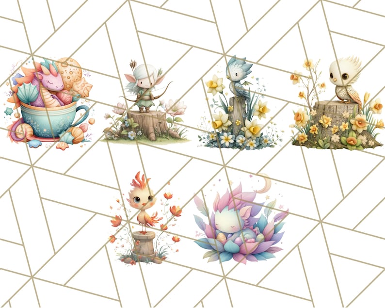 52 Magical Creatures Clipart Pngs, Fantasy Beast & Mythical Creature ...