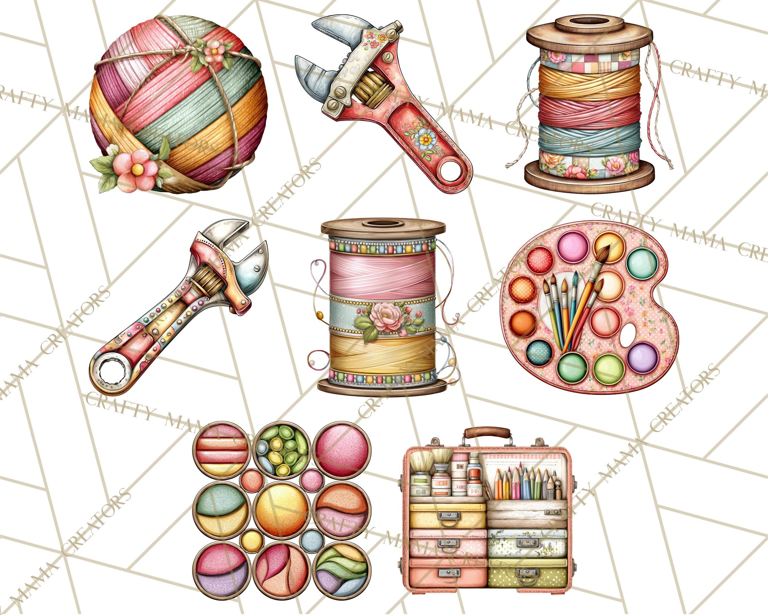 64 Png DIY Craft Tools Clipart, Maker Supplies PNG, Printable Crafting ...
