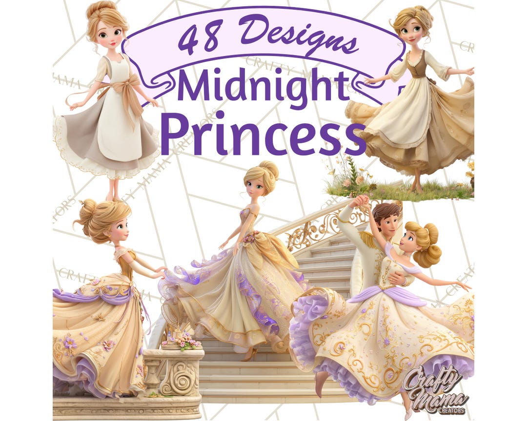 48 Png, Midnight Princess Clipart, Fairy Tale PNG, Royal Ball Clip Art ...