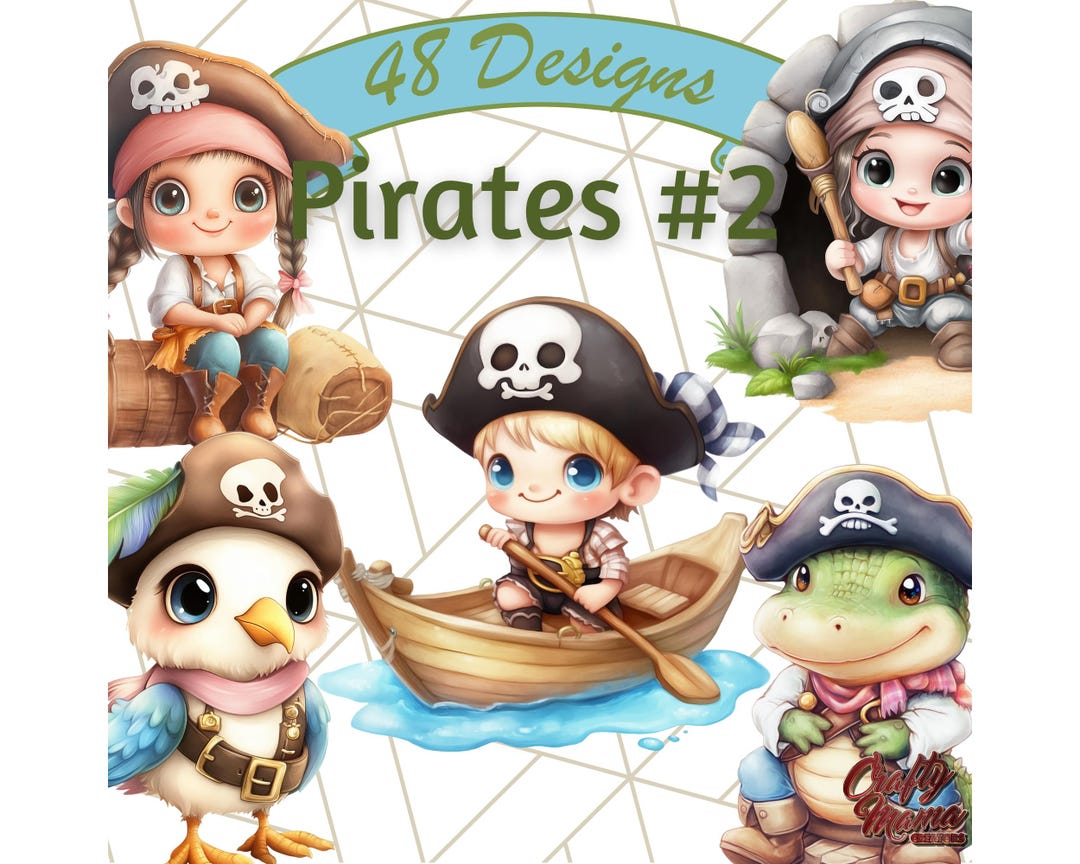 Kawaii Pirate Clipart, Cute Pirate Ship Clip Art, Kids Pirate ...