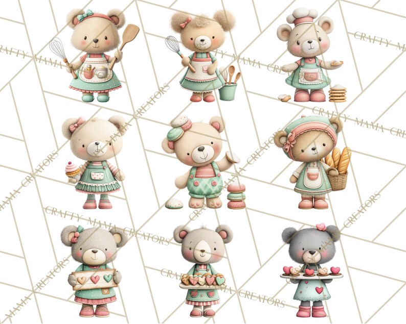 68 Png Teddy Bear Bakery Clipart, Valentine Baking PNG, Cute Teddy Bear ...