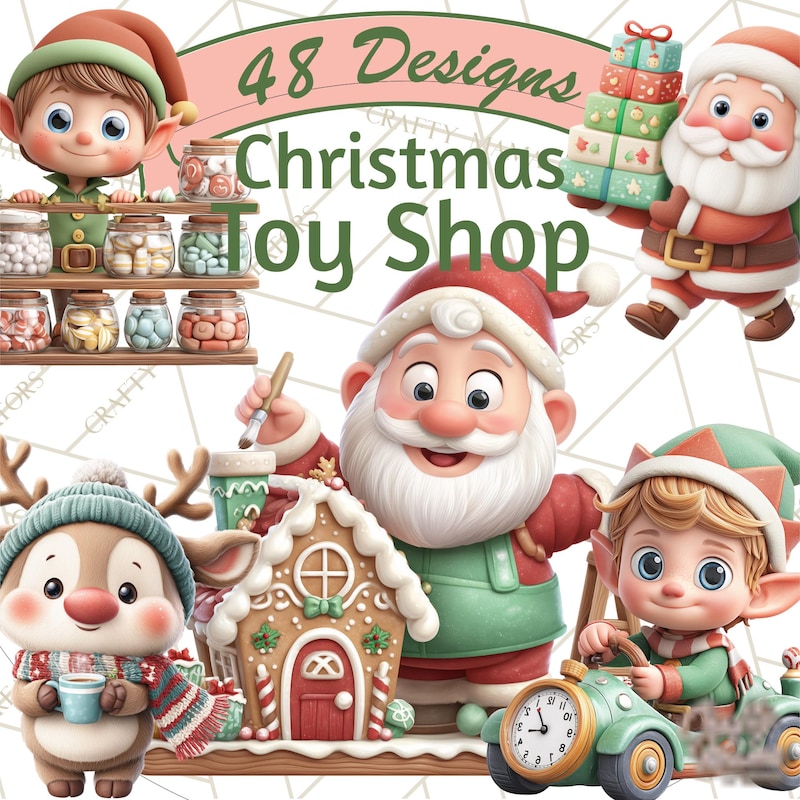 Santas Toy Shop With Elf - Etsy