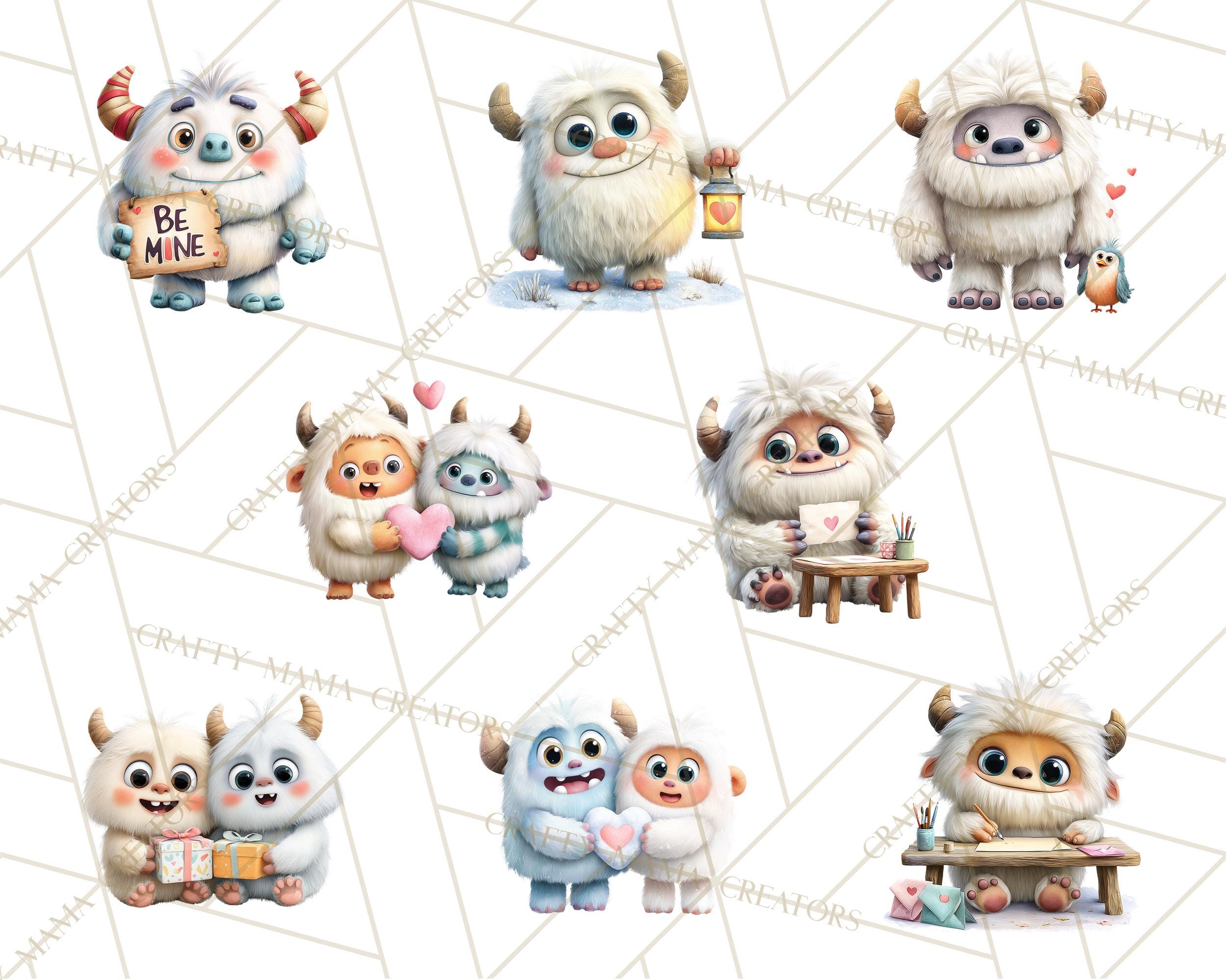 64 Png Valentine Yeti Clipart PNG, Cute Yeti With Hearts and Cocoa ...